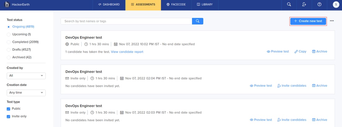Creating custom tests